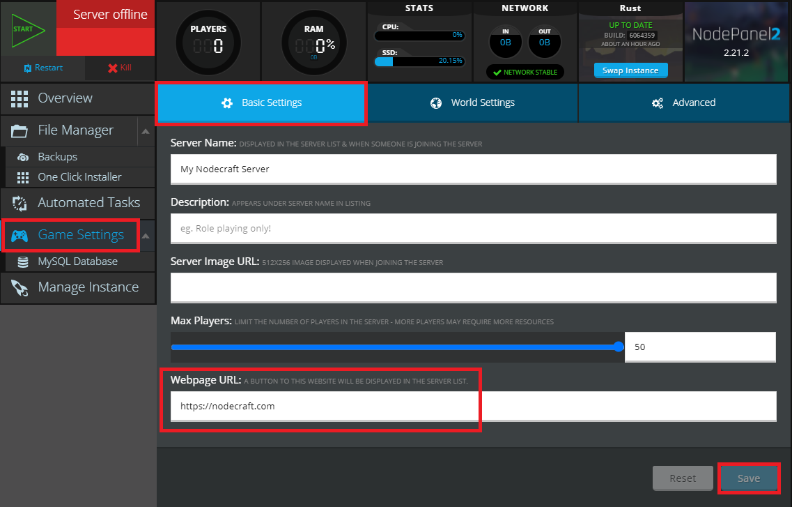How to Add a Server URL to Your Rust Server | Rust | Knowledgebase Article - Nodecraft